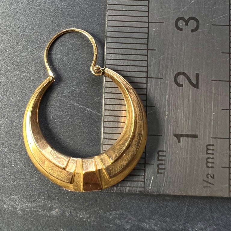 French 18 Karat Yellow Gold Creole Hoop Earrings For Sale at 1stDibs