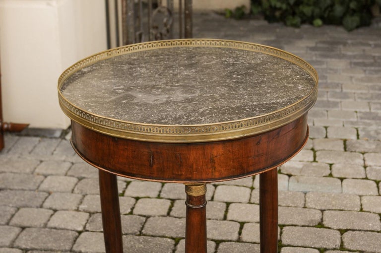 French 1810s Empire Period Walnut Guéridon Table with Bronze Mounts and ...