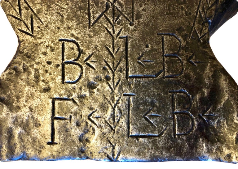 French 1811 Hand-Forged Iron Locksmith Anvil, Carved Tree of Life and 8 ...