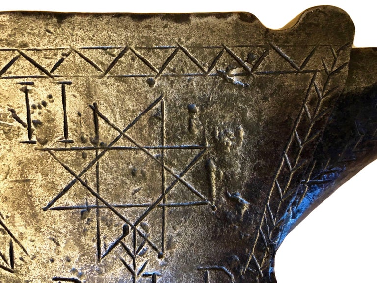 French 1811 Hand-Forged Iron Locksmith Anvil, Carved Tree of Life and 8 ...