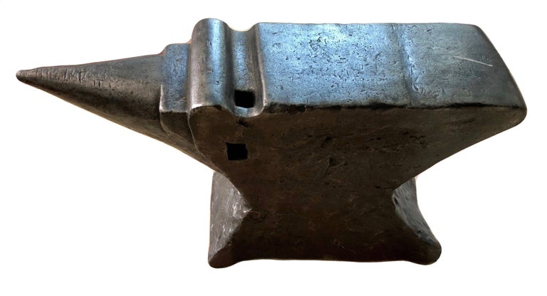 French 1811 Hand-Forged Iron Locksmith Anvil, Carved Tree of Life and 8 ...