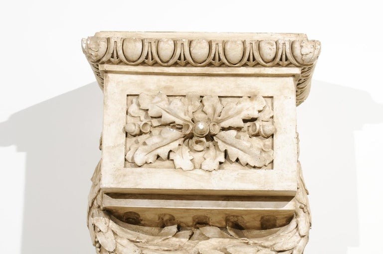 French 1830s Louis-Philippe Period Stucco Wall Bracket Decoration with ...