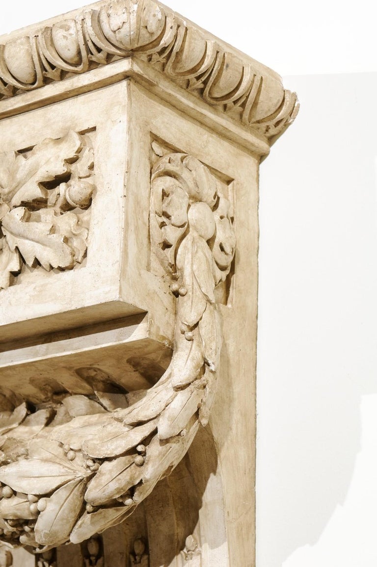 French 1830s Louis-Philippe Period Stucco Wall Bracket Decoration with ...