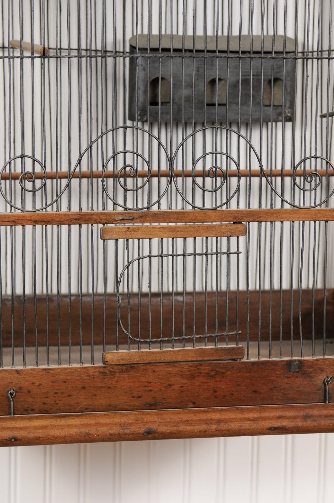 French 1830s Restauration Rustic House-Shaped Bird Cage with Slanted ...