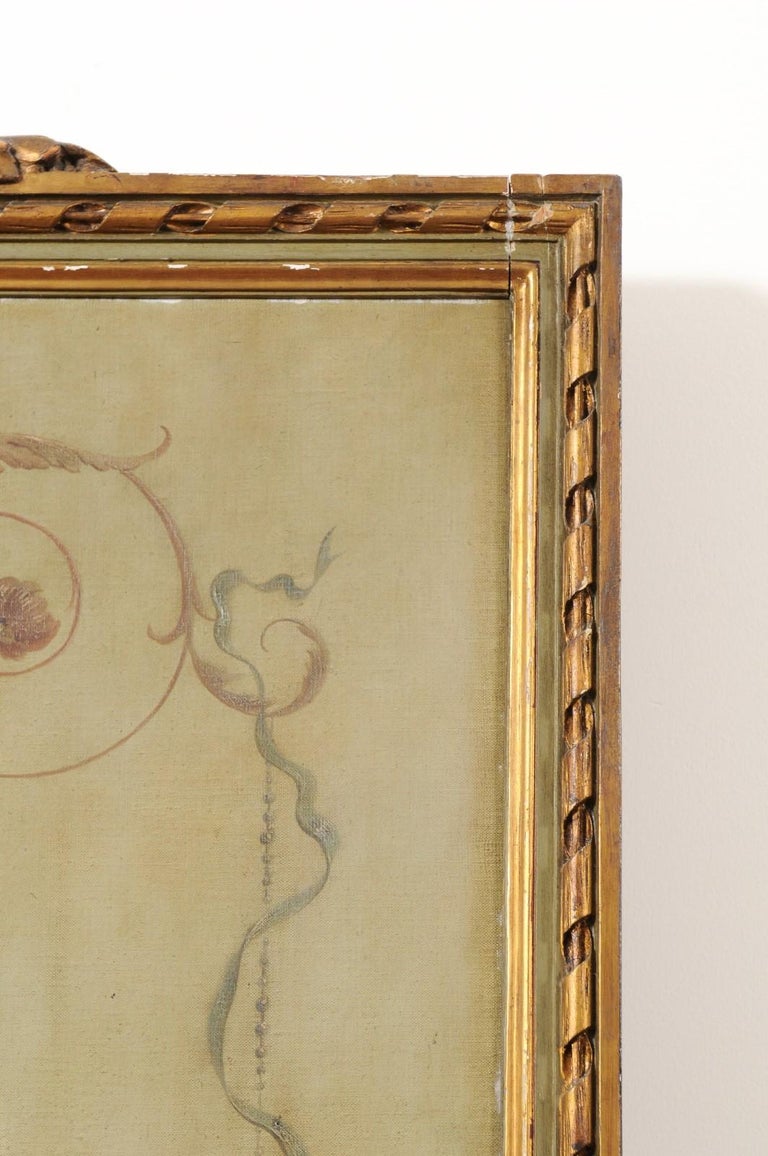 French 1850s Napoléon III Framed Architectural Panel with Allegory of ...
