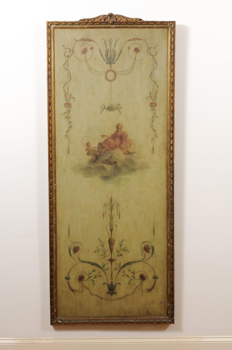 French 1850s Napoléon III Framed Architectural Panel with Allegory of ...