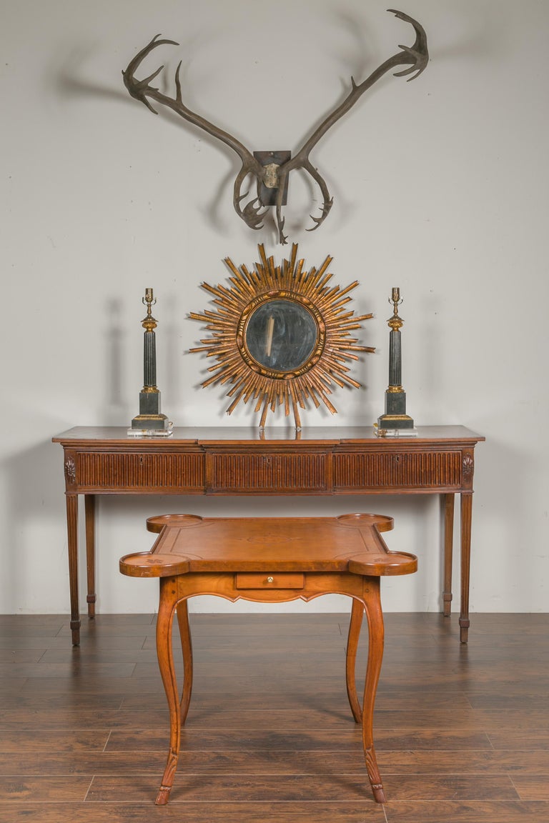 French 1860s Napoleon III Walnut Game Table with Four Drawers and ...
