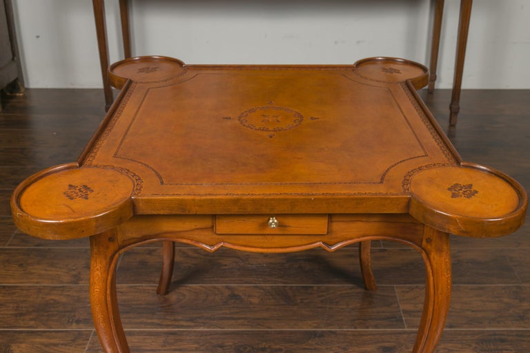 French 1860s Napoleon III Walnut Game Table with Four Drawers and ...