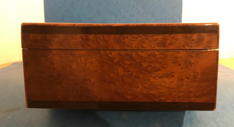 French 1870 Burr Cedar Large Jewellery Trunk at 1stDibs