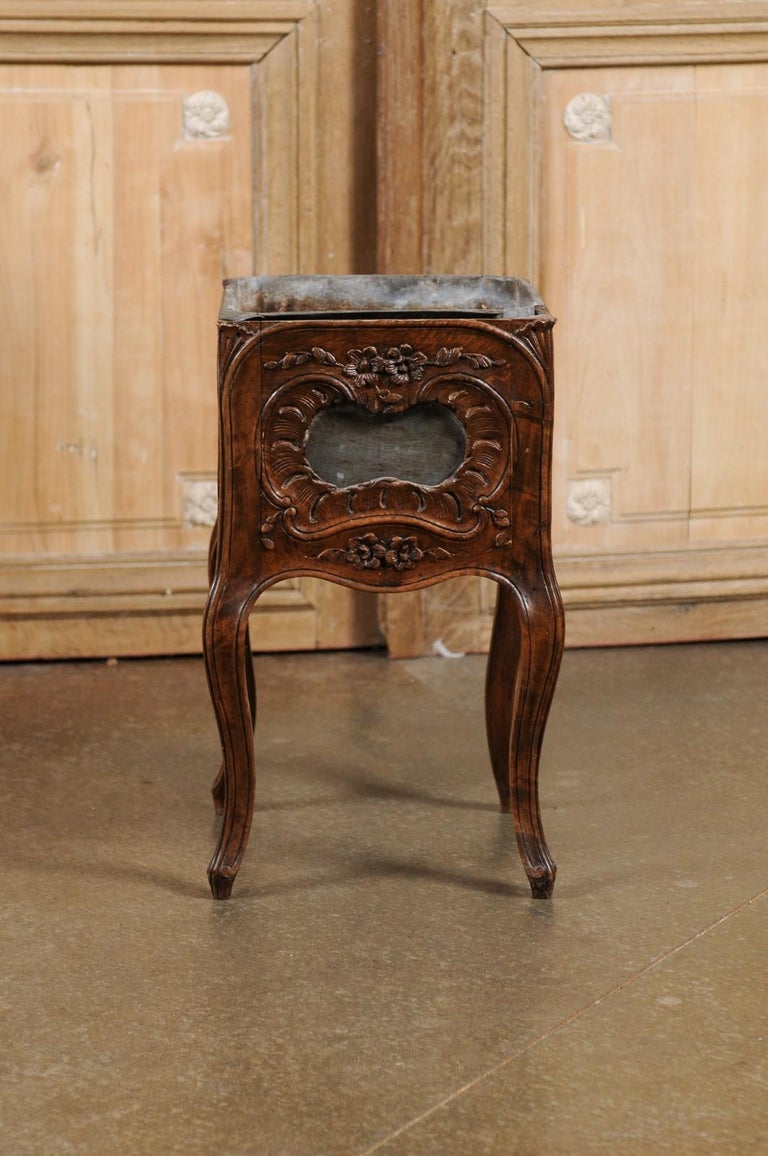 French 1890s Rococo Revival Walnut Planter with Rocailles and Floral ...