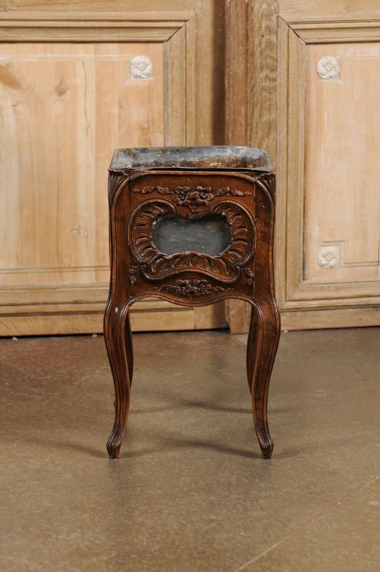 French 1890s Rococo Revival Walnut Planter with Rocailles and Floral ...