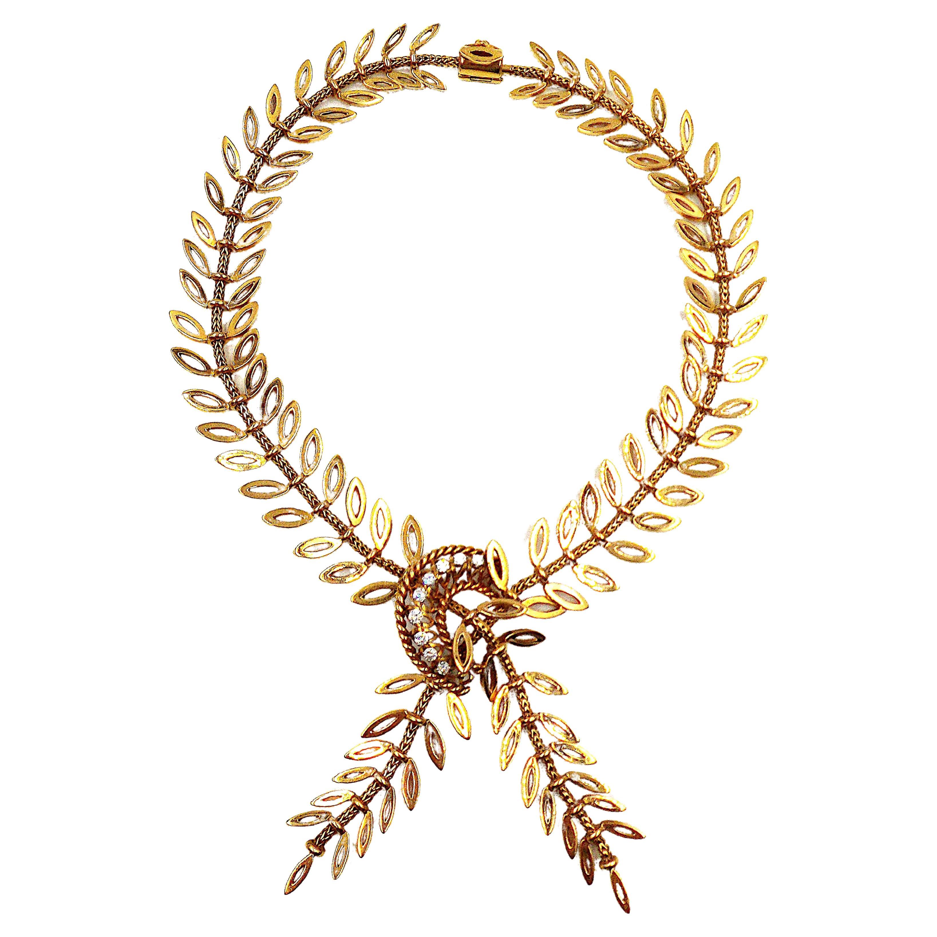 French Sixties Chic Diamond Necklace For Sale at 1stDibs
