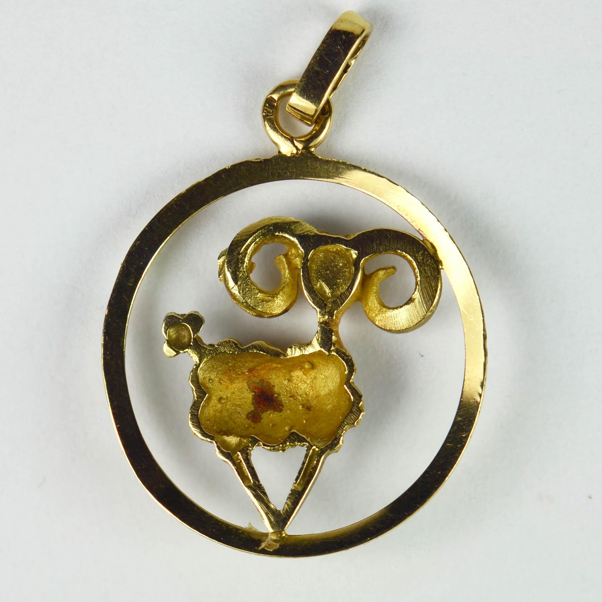 French 18 Karat Yellow Gold Ares Zodiac Charm Pendant For Sale at ...