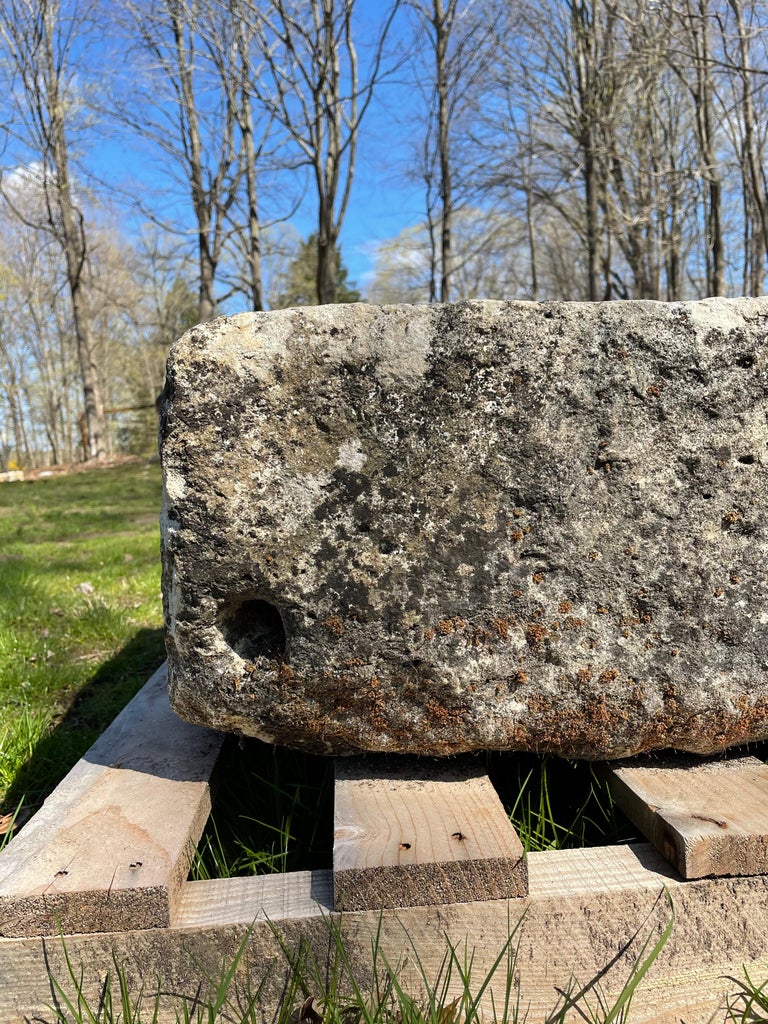 French 18th C Square Hand-Carved Limestone Trough at 1stDibs