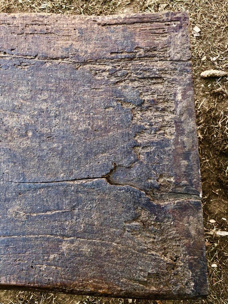 French 18th Century Bench/Coffee Table with Hand Forged Wrought Iron ...