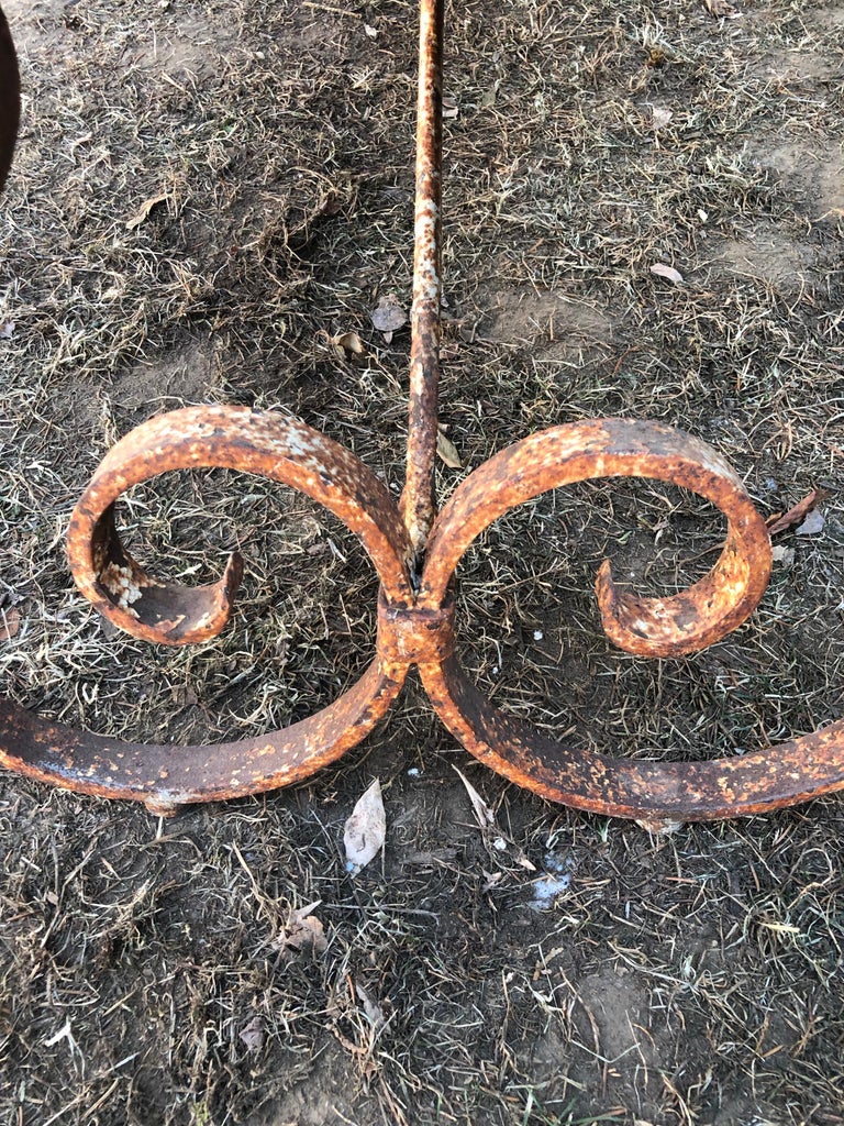 French 18th Century Bench/Coffee Table with Hand Forged Wrought Iron ...