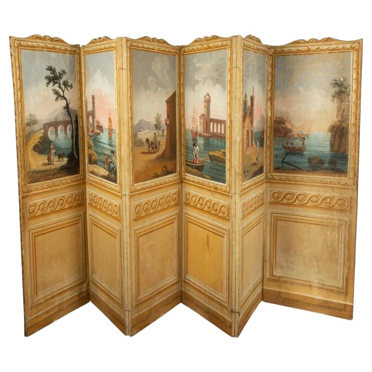 French 18th Century 6-Panel Folding Screen For Sale at 1stDibs