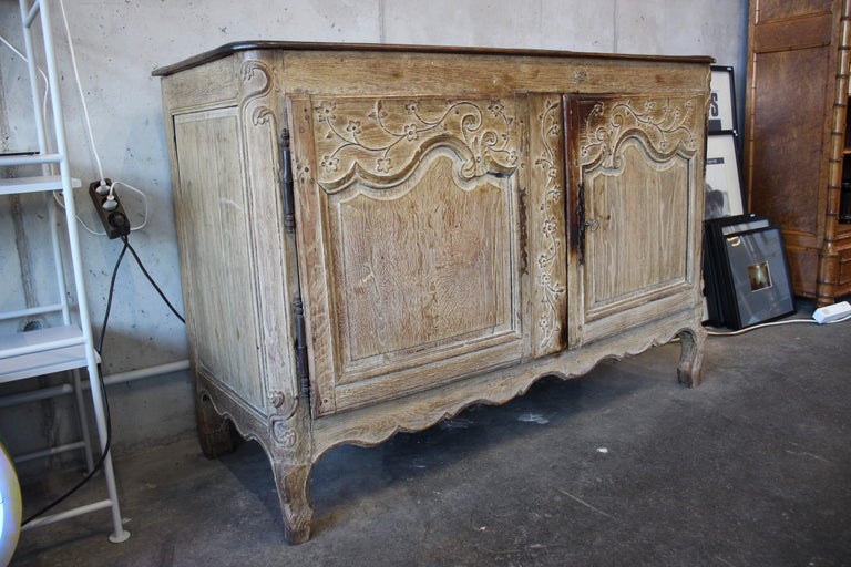 French 18th Century Baroque Commode, European Wooden Buffet with Floral ...