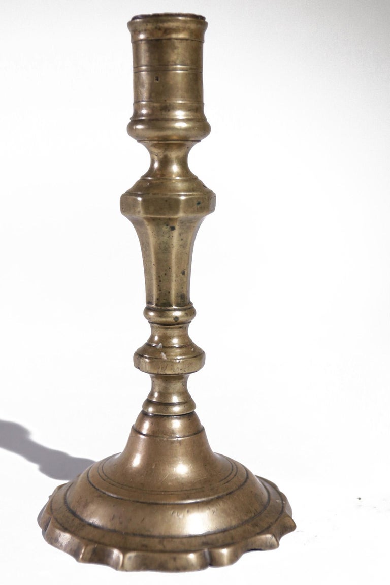 French 18th Century Brass Candlestick For Sale at 1stDibs