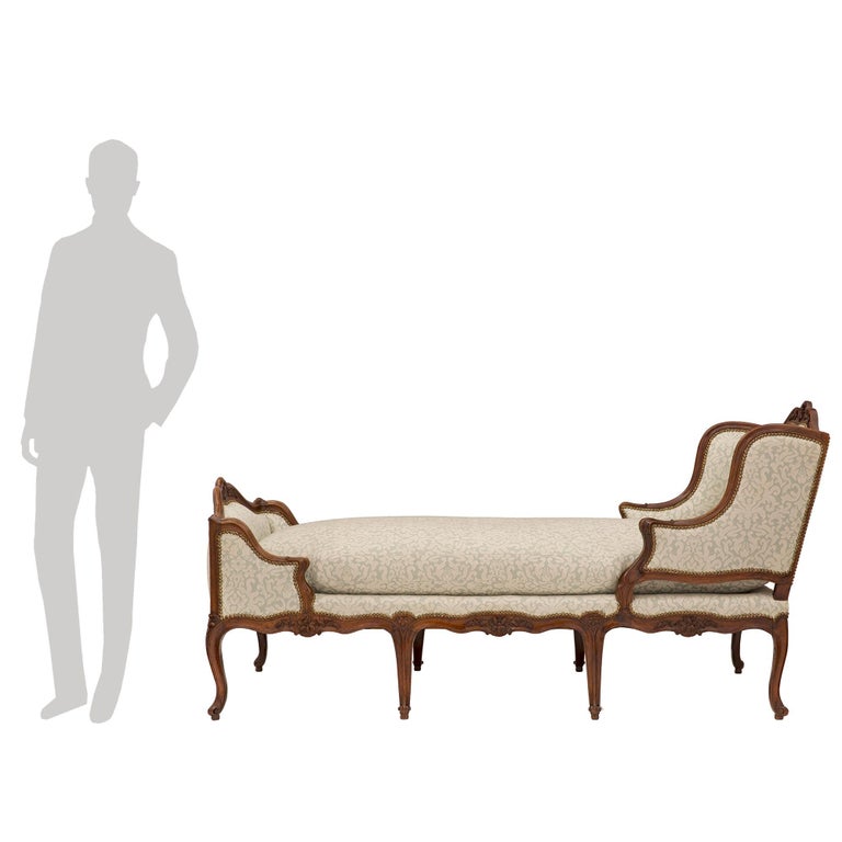 French 18th Century Louis XV Period Walnut Récamier Chaise Lounge For ...