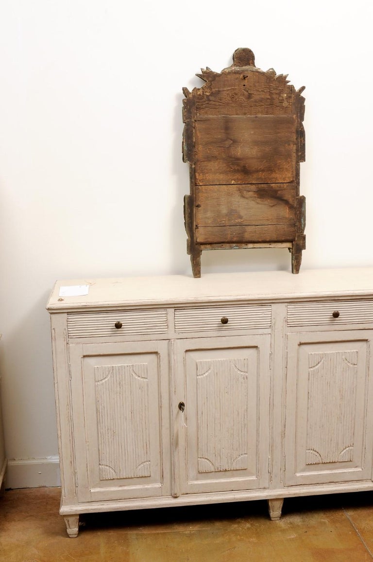 French 18th Century Louis XVI Period Giltwood Mirror with Carved Crest ...