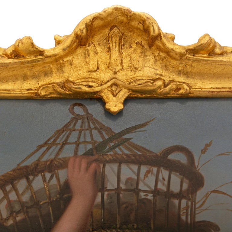 French 18th Century Oil on Copper Painting in Its Original Giltwood ...