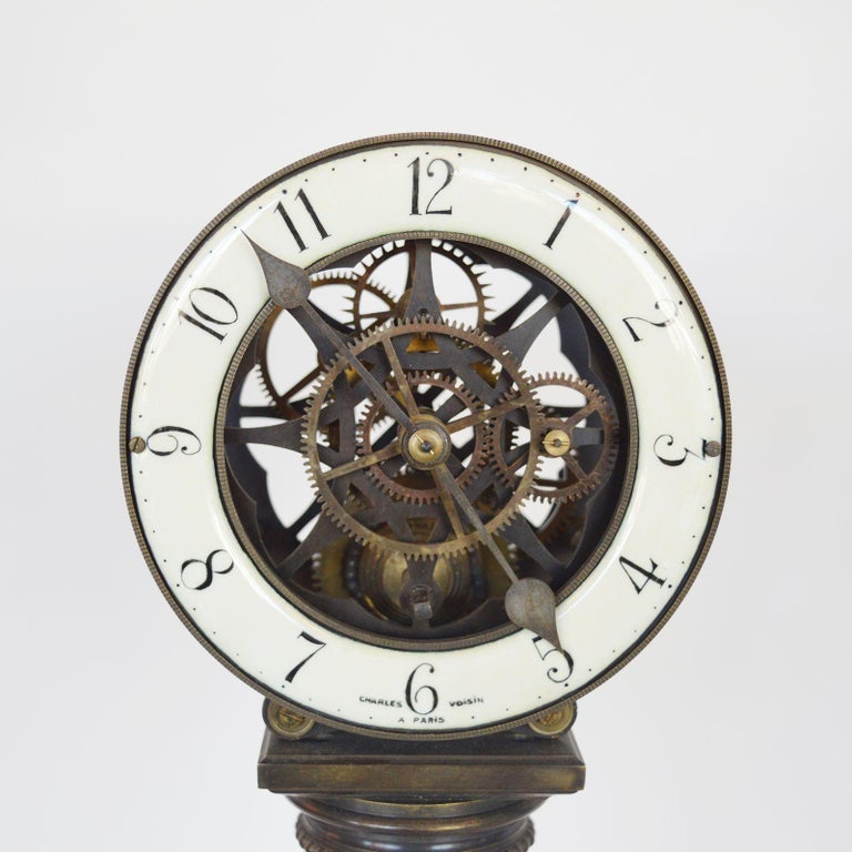 French 18th Century Skeleton Clock by Charles Voisin For Sale at 1stDibs