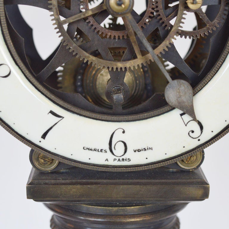 French 18th Century Skeleton Clock by Charles Voisin For Sale at 1stDibs