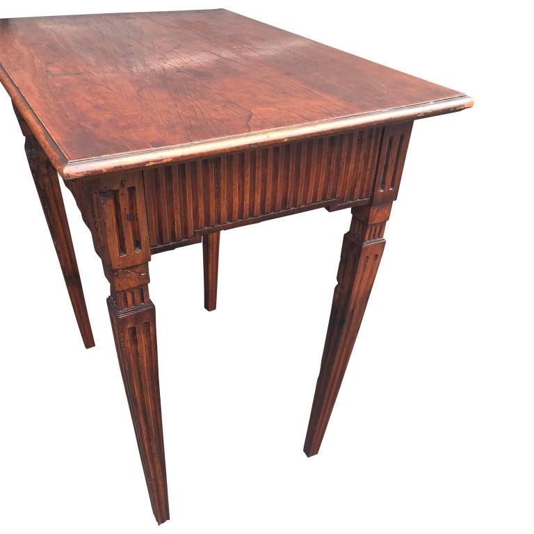 French 18th Century Table With Fluted Apron And Legs For Sale at ...