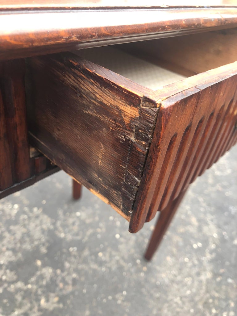 French 18th Century Table With Fluted Apron And Legs For Sale at ...