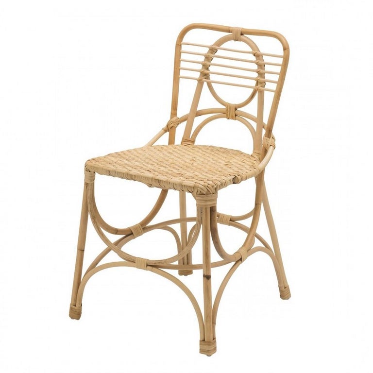 French 1900s Art Nouveau Design Style Rattan And Wicker Bistrot Chair ...