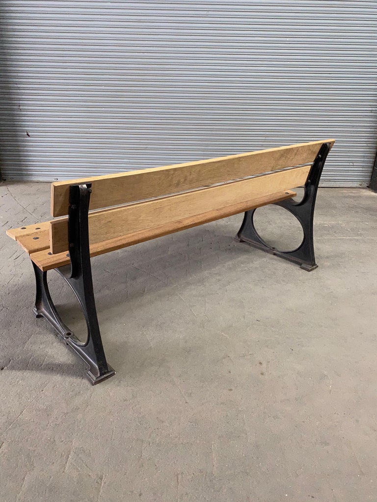 French 1920s Iron and Mahogany Park Bench at 1stDibs | french park bench