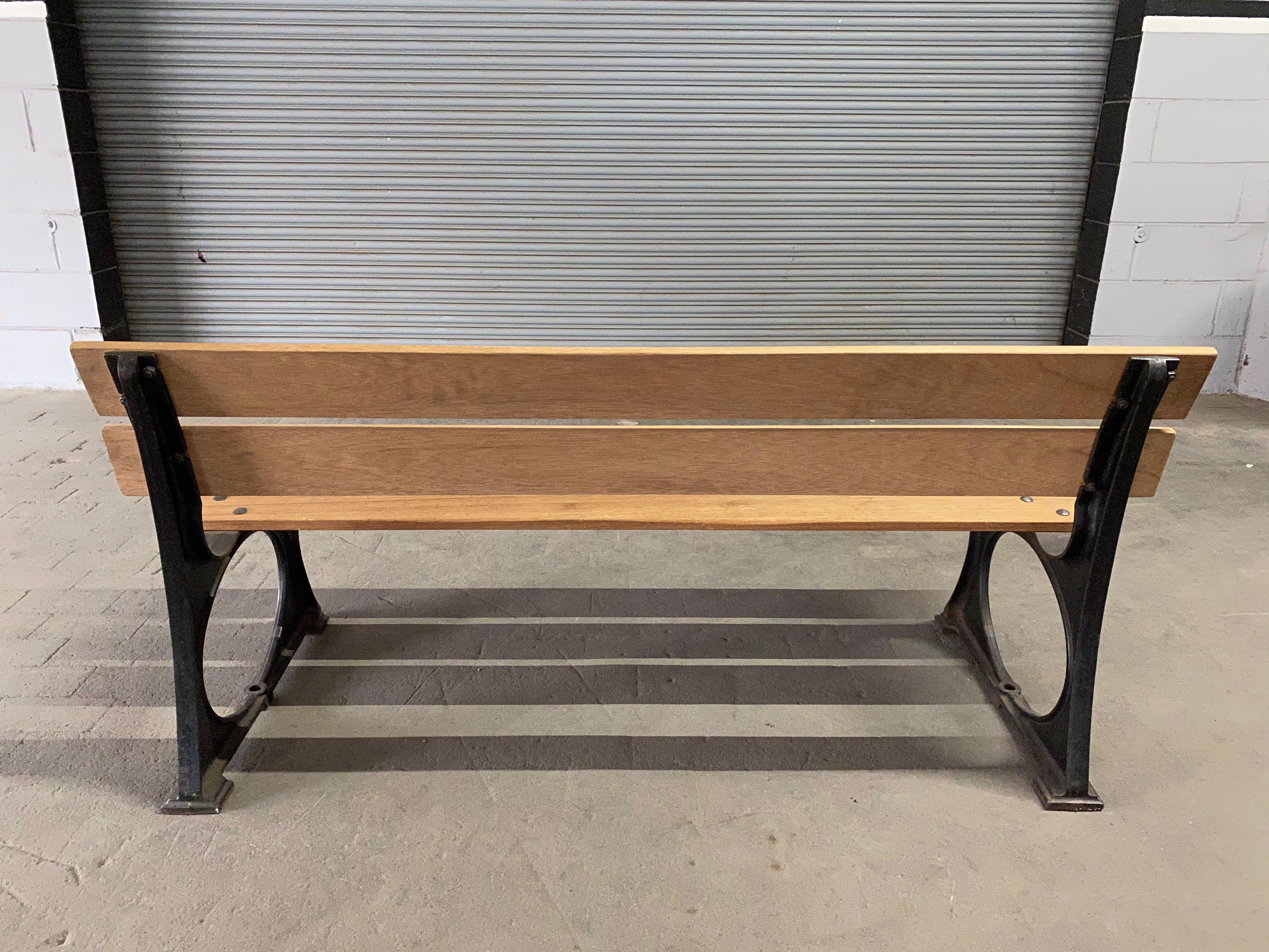 French 1920s Iron and Mahogany Park Bench at 1stDibs | french park bench