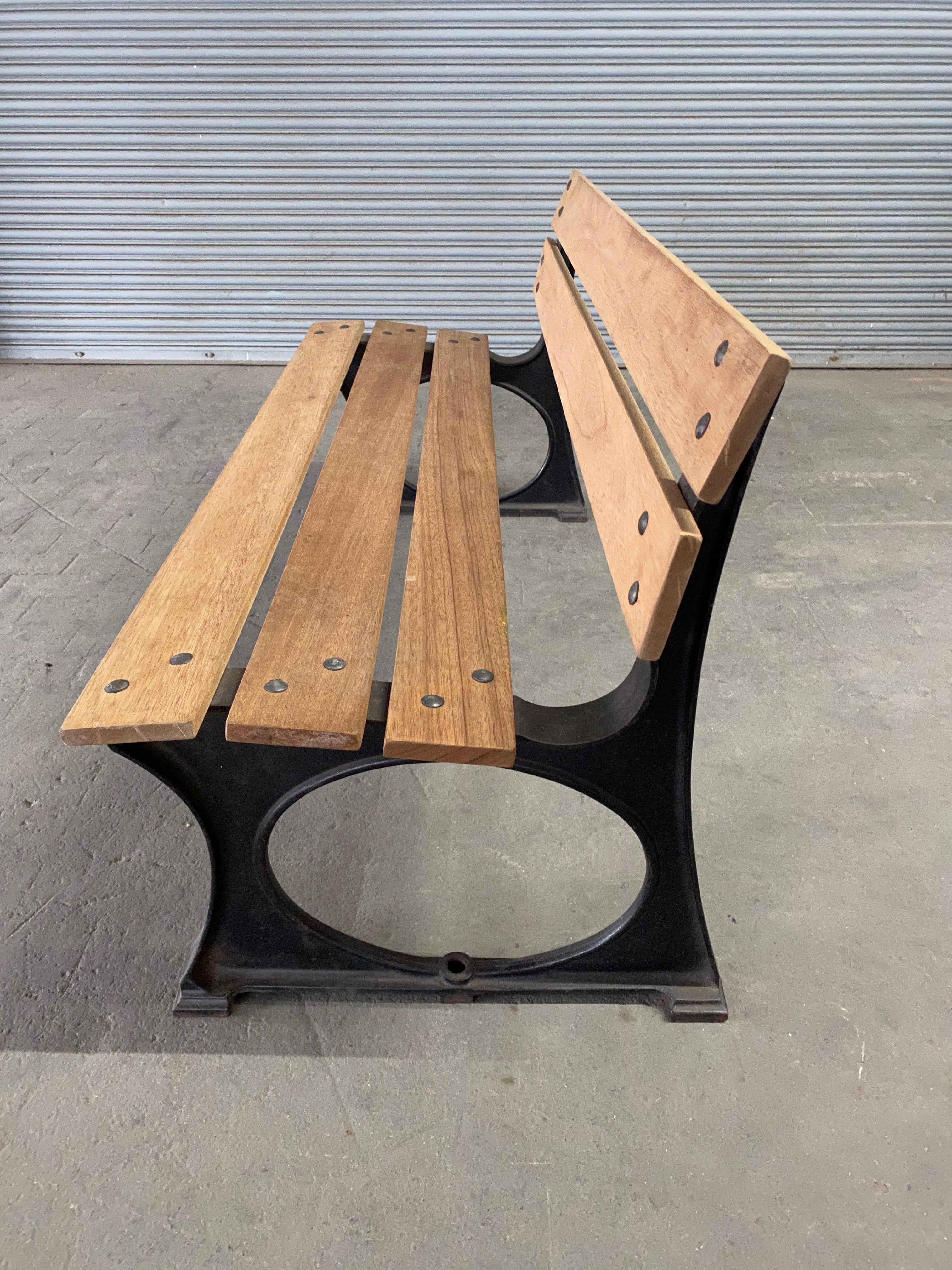 French 1920s Iron and Mahogany Park Bench at 1stDibs | french park bench