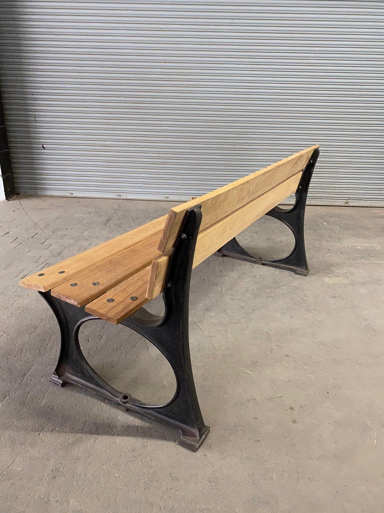 French 1920s Iron and Mahogany Park Bench at 1stDibs | french park bench
