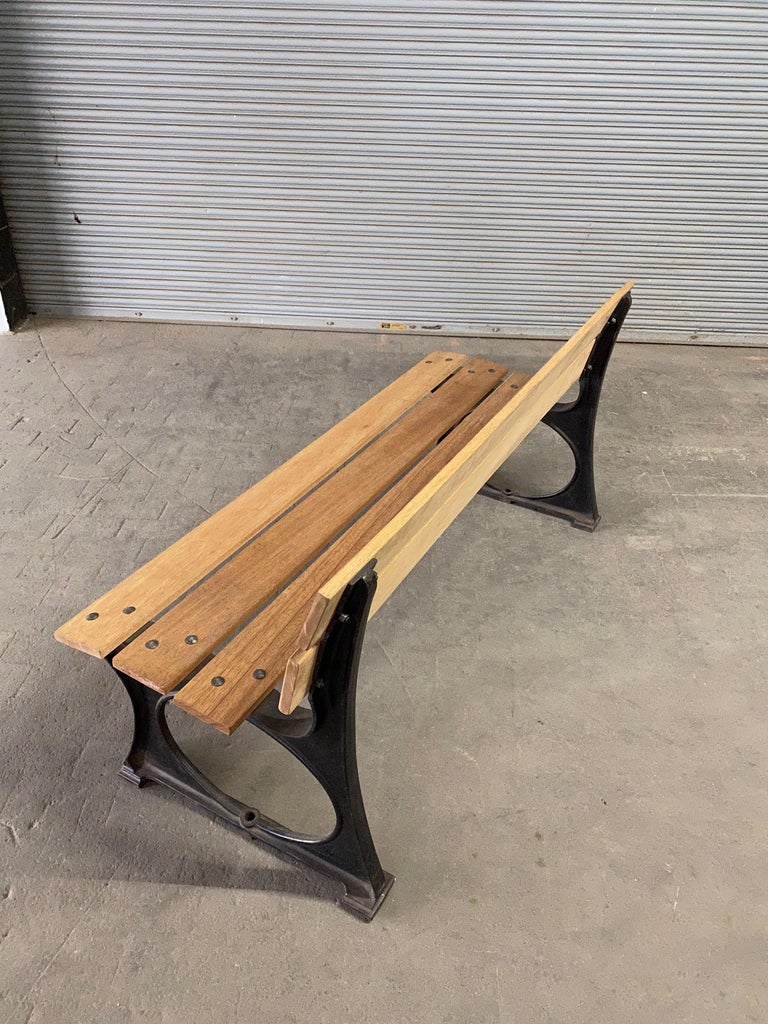 French 1920s Iron and Mahogany Park Bench at 1stDibs | french park bench