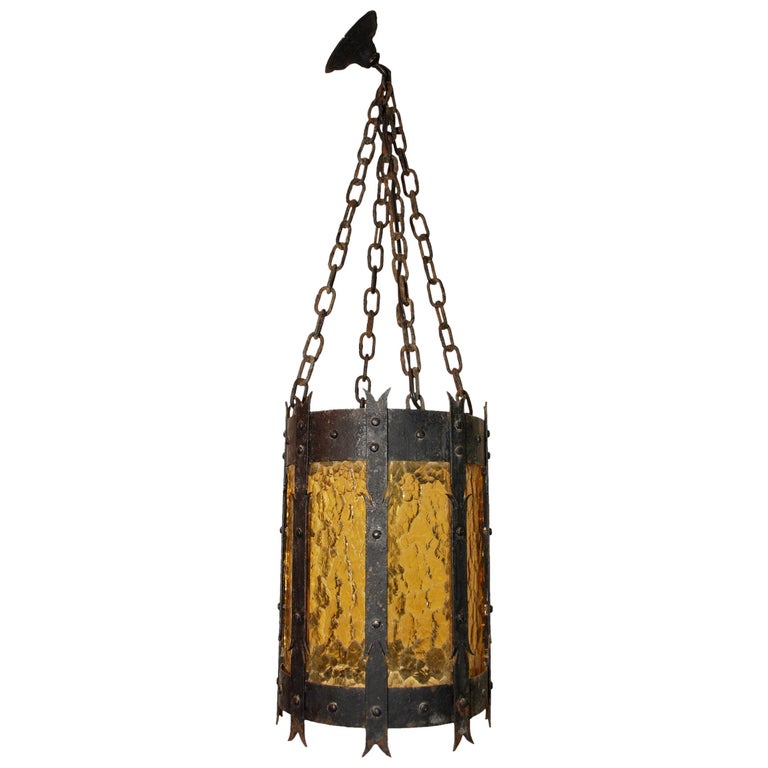 French 1920s Iron Lantern For Sale at 1stDibs