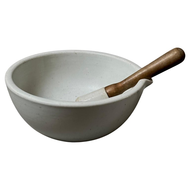 French 1920s Porcelain Mortar and Pestle For Sale at 1stDibs