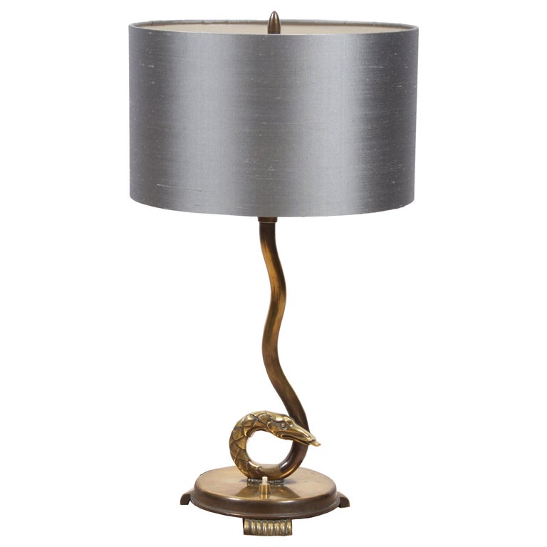 French 1920s Snake Table Lamp For Sale at 1stDibs