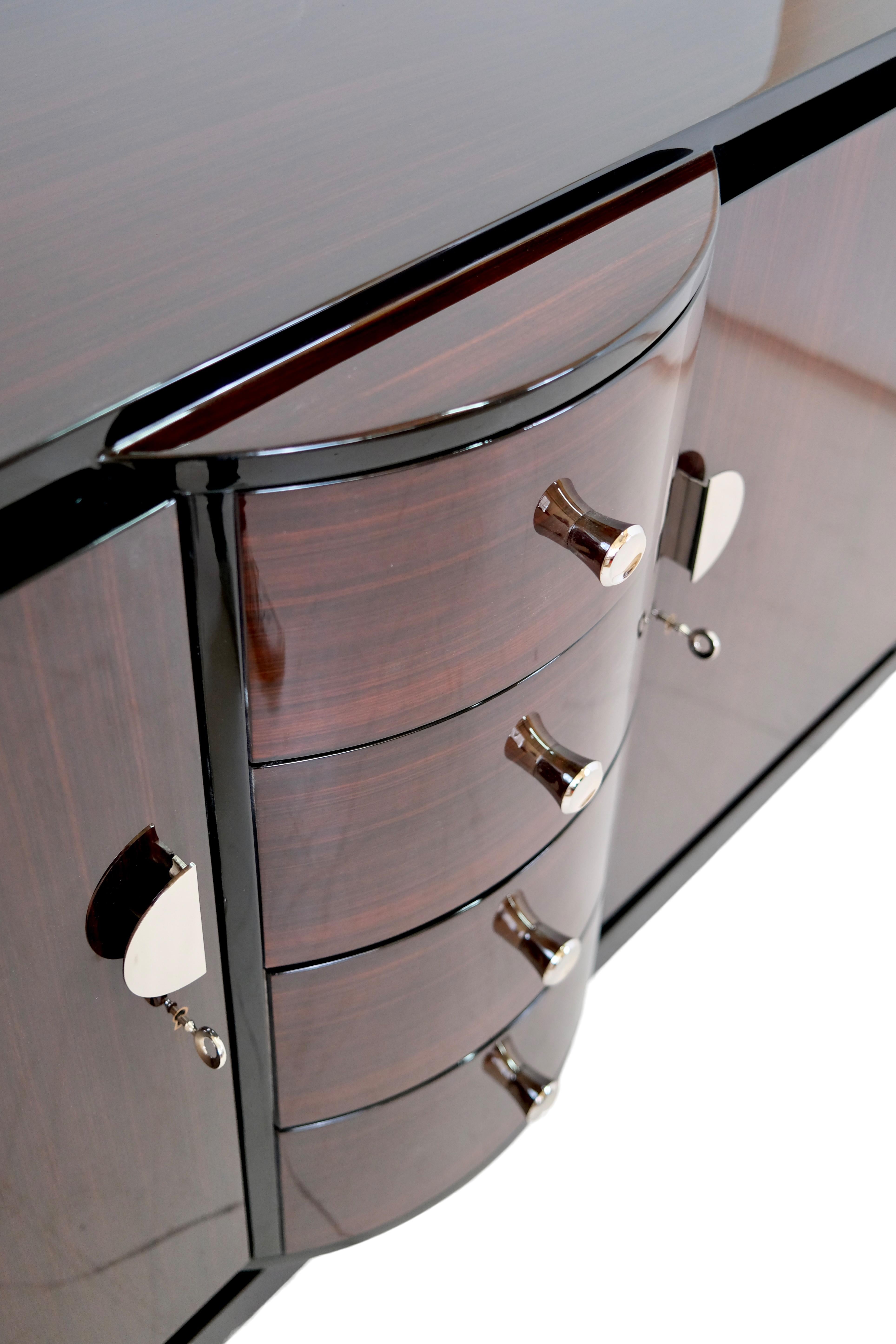 French 1930s Art Deco Two Doored Sideboard with Bulged Drawers For Sale ...