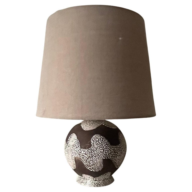 French 1930’s Small Ceramic Lamp Attributed to CAB for Primavera For ...