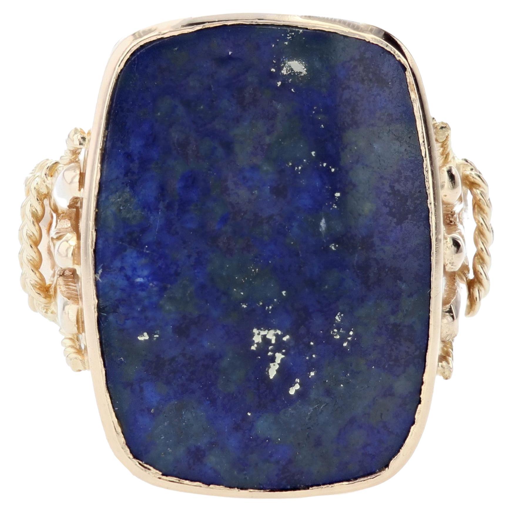 18 Karat Yellow Gold Lapis Ring at 1stDibs