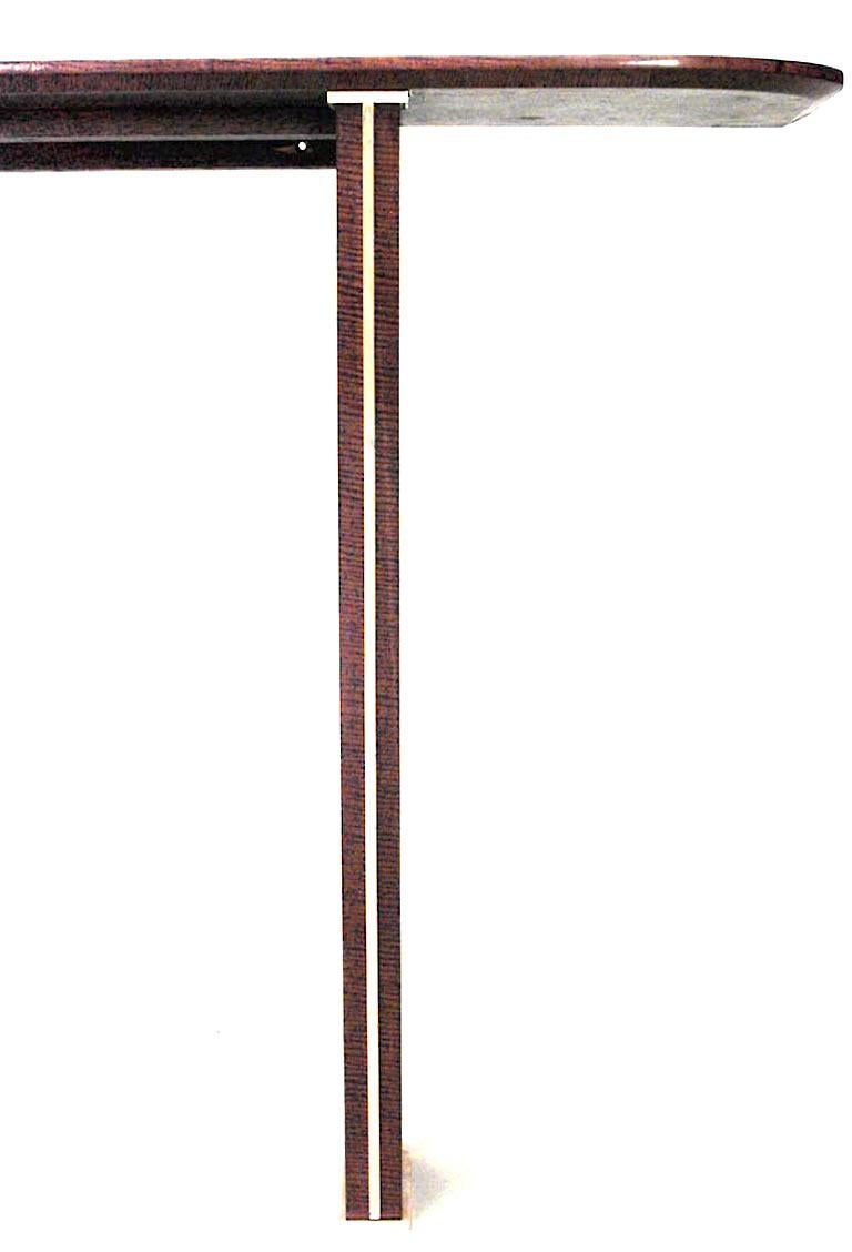 French Mid-Century Makore Veneer Console Table For Sale at 1stDibs