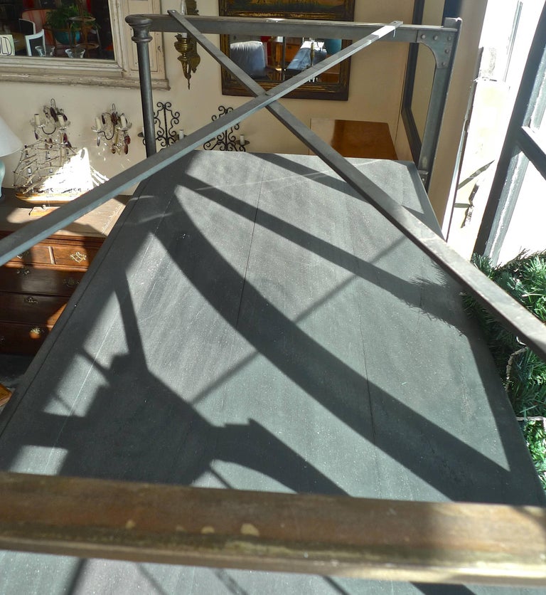 French 1940s Iron Display Unit with Four Painted Wood Shelves For Sale ...