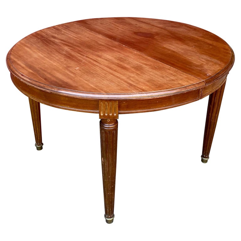French 1940s Mahogany Dining Table at 1stDibs