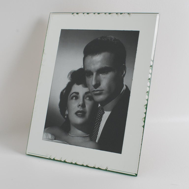 French Mirrored Glass Picture Frame, 1940s at 1stDibs
