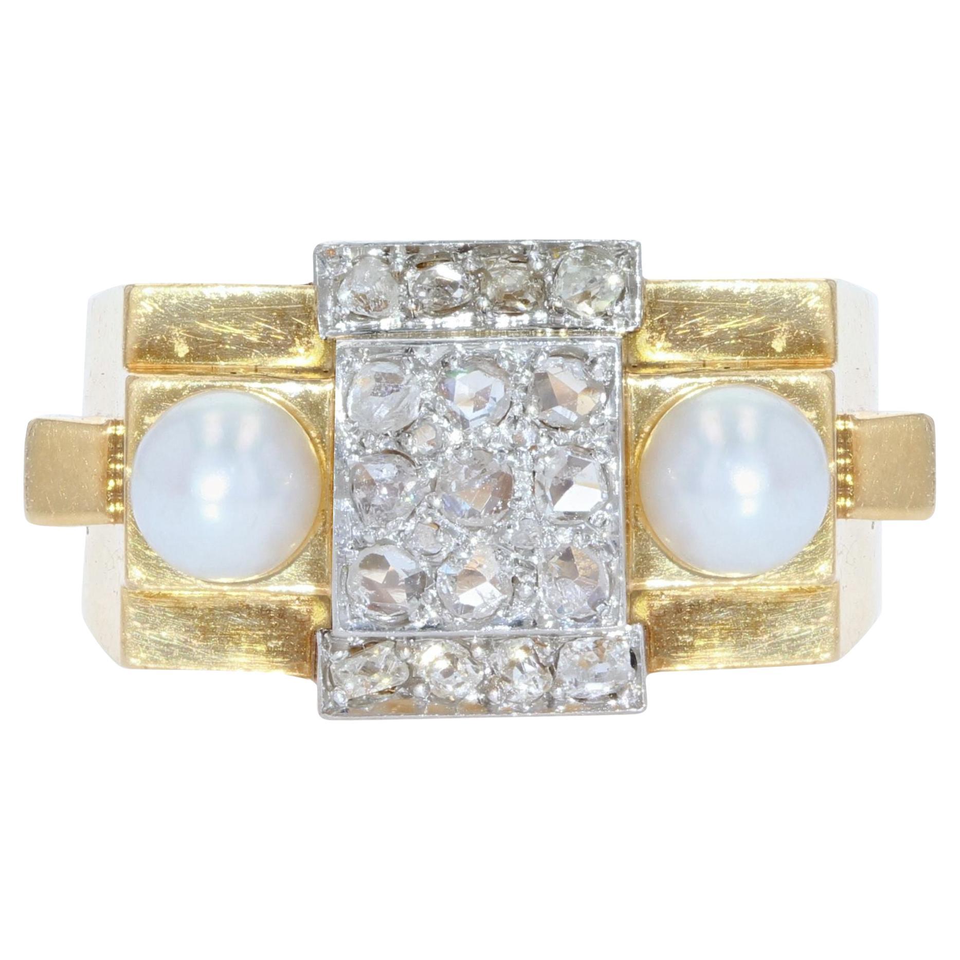 French Citrine 18 Karat Yellow Gold Tank Ring For Sale at 1stDibs