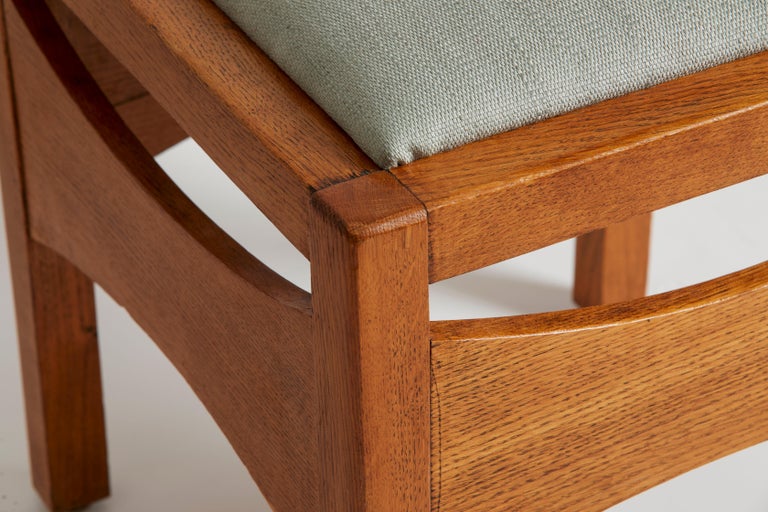 French 1940's Pair of Oak Ottomans For Sale at 1stDibs