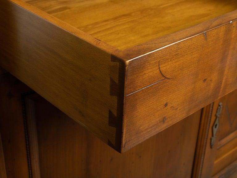French 1940s Walnut Enfilade with Drawers, Doors, Carved Beads and ...