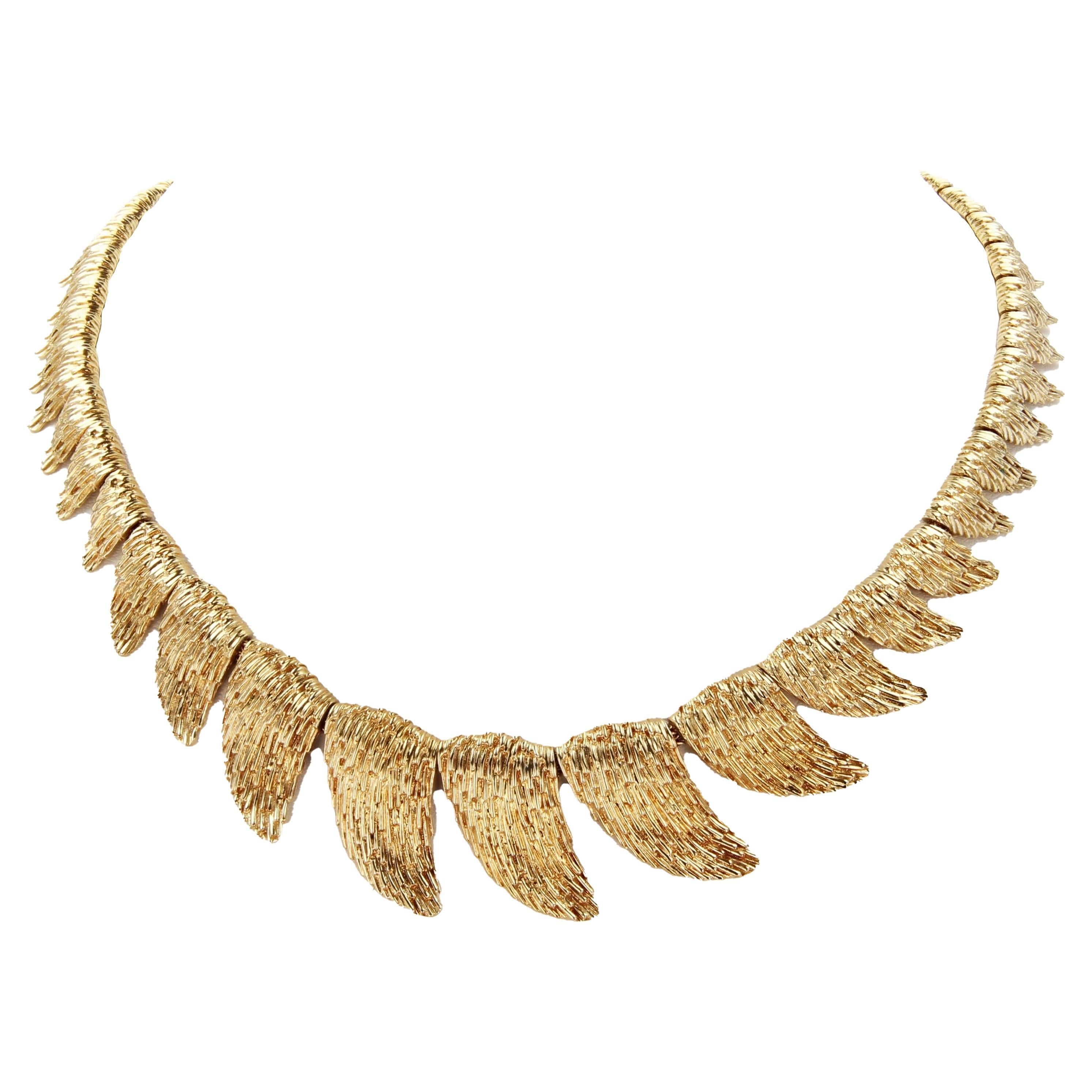 1950s French Heavy Gold Fringe Necklace at 1stDibs